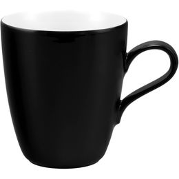 Becher Seltmann Weiden "Life Fashion", glamorous schwarz, wei&szlig;, H:10,3cm &Oslash;:9cm, Porzellan, Trinkgef&auml;&szlig;e, Becher, Becher mit Henkel 0,40 l