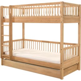 Etagenbett Home Affaire, B:104,9cm H:175,4cm L:207,5cm, braun, Kinderzimmer, Etagenbetten, "Eiche massiv, Made in Europe, langlebige Qualit&auml;t", 2