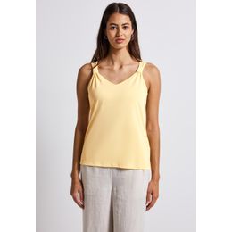 Street One Damen Tr&auml;gertop, gelb, Gr. 46, unifarben, Stoff, 78% Modal, 22% Polyester, Tops, mit Knotendetail