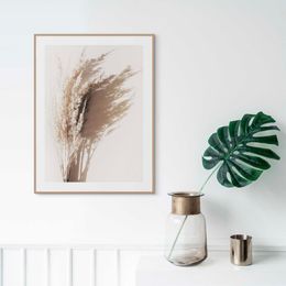 Poster Reinders, B:30cm H:40cm T:1,6cm, beige, MDF, Wohnzimmer, Bilder, "Sonniges Gras"