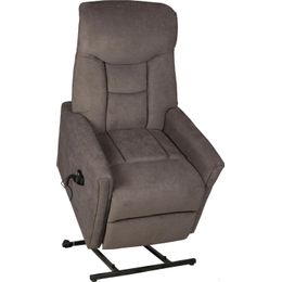 Massagesessel Duo Collection, B:77cm H:114cm T:98cm, grau, 100% Polyester, Sessel, "Cadillac mit Massagefunktion, elektrischer Aufstehhilfe",
