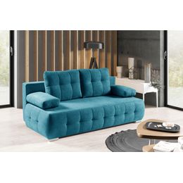 Schlafsofa WERK2, B:205cm H:90cm T:95cm, blau, 100% Polyester, Kinderzimmer, Sofas, "Indigo Bettsofa mit Bettkasten, Breite 205cm, hochwertige