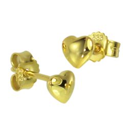 OSTSEE-SCHMUCK Damen Paar Ohrstecker "OSTSEE-SCHMUCK Ohrstecker kleines Herz Ohrstecker kleines Herz", 4,5 x 4,5mm, Gelbgold 333, gelb, Gelbgold 333,