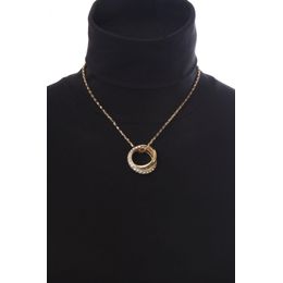Damen Kette mit Anh&auml;nger "Noelle", gold, Basic, Collezione Alessandro, Metall, Halsketten, mit Glassteinen