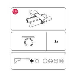Verbinder Gardinia, B:2cm L:4cm, schwarz, Gardinenstangenhalterungen, "Ring-Adapter f&uuml;r Universaltr&auml;ger", Serie Einzelprogramm Chicago &Oslash; 20 mm