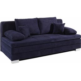 Jockenh&ouml;fer Schlafsofa, B:203cm H:85cm T:106cm, blau, JOCKENH&Ouml;FER GRUPPE, Luxus-Microfaser (100% Polyester), Jugendzimmer, Sofas, "Lindau", inklusive Bettkasten