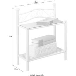 Nachtkonsole Home Affaire, B:43cm H:63cm T:31cm, beige, Metall, Sideboards