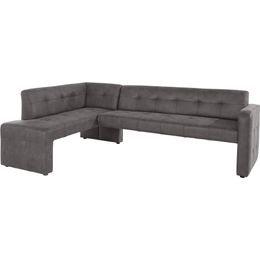 Eckbank, B:157cm H:82cm T:245cm, grau, exxpo - SOFA FASHION, Microfaser (Zusammensetzung: 100% Polyester);Lederfaserstoff (Grundgewebe 41%