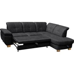 Ecksofa Alina, B:260cm H:98cm T:219cm, blau, Microfaser GDU (100% Polyester), Wohnzimmer, Sofas, "Karima", inkl. R&uuml;ckenlehnenverstellung, wahlweise