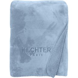Wohndecke HECHTER PARIS, B:150cm L:200cm, blau, Polyester, Wohndecken, "0238002", Teddyfleece, Decke, Kuscheldecke, superweich, bequem, wohlig warm
