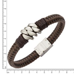 ZEEme Damen Armband "Leder mit Edelstahlverschlu&szlig;", 21cm, Edelstahl, braun, Edelstahl, Armb&auml;nder