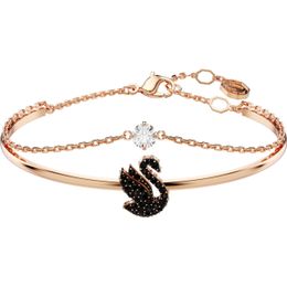 Swarovski Damen Armreif "Swarovski Iconic Swan", M, Metall, schwarz, Metall, Armb&auml;nder, mit Swarovski Kristall und Emaille