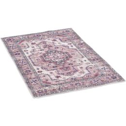 Badematte Tom Tailor HOME, H:7mm, rot, Polyester, Badematten, "Oriental Bath FOUR", Badteppich, Orient-Optik, Vintage Design, waschbar