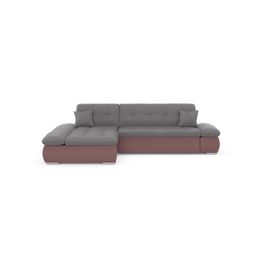Ecksofa DOMO collection, B:300cm H:80cm T:172cm, lila, Kunstleder SOFTLUX / Struktur (90% Polyester/ 10% Polyacryl);Microfaser PRIMABELLE (100%