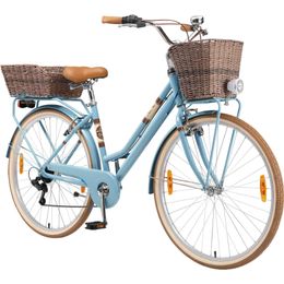 Bikestar Cityrad, 46cm, 28 Zoll (71,12cm), blau, Fahrr&auml;der, f&uuml;r Damen, Kettenschaltung