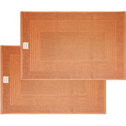 Hotelmatte Dyckhoff, H:3mm, orange, Baumwolle, Badematten, "Nature", 2 teilig