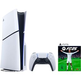Playstation 5 Konsolen-Set "Disk Edition (Slim) inkl. EA SPORTS FC 25", B:9,6cm H:35,8cm T:21,6cm, schwarz-weiß, Spielekonsolen