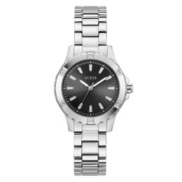 Guess Damen Quarzuhr "MIST", silber, Armbanduhren, Armbanduhr, Damenuhr, Edelstahlarmband, Kristallsteine