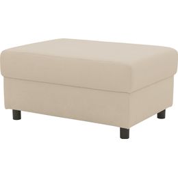 Polsterhocker DOMO collection, B:83cm H:44cm T:60cm, beige, 100% Polyester, Hocker, "Turah 2 in Cord oder Luxus-Microfaser", moderner Polsterhocker,