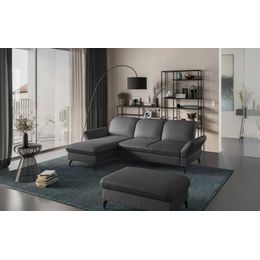 Sit & More Ecksofa SIT & MORE, B:267cm H:88cm T:200cm, grau, 100% Polyester, Wohnzimmer, Sofas, "Leandro L-Form", Wahlweise mit Bett-, Kopfteil - und