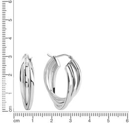 Firetti Damen Paar Creolen "Schmuck Geschenk Silber 925 Ohrschmuck Ohrringe mehrreihige Optik", 25mm, Silber 925 (Sterlingsilber), silber, Silber 925