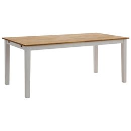 Esstisch Home Affaire, B:180cm H:75cm T:90cm, wei&szlig;, K&uuml;che, Tische, "Samba Holztisch Landhaus K&uuml;che Bestseller", aus massivem Buchenholz, 140 cm oder