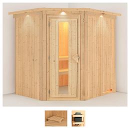 Karibu Sauna "Siirin", ohne Ofen, (ohne Ofen), beige, Saunen, ohne Ofen