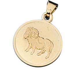 Jobo Damen Sternzeichenanh&auml;nger "Amor Anh&auml;nger Sternzeichen", Widder, Gelbgold 333gelbgold 333, Gelbgold 333, Schmuckanh&auml;nger, 333 Gold rund 12 mm