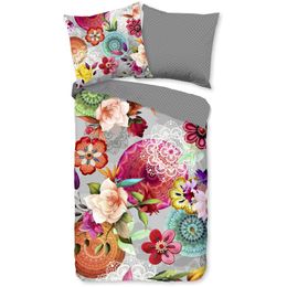 Wendebettw&auml;sche HIP, bunt, Flanell, Obermaterial: 100% Baumwolle, Bettw&auml;sche, "Isarea", Flanell, Biber, Winter, Warm, Wendeoptik, Mandala, Blumen,