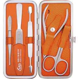 ERBE® ERBE Kinder Maniküre-Etui "ERBE Maniküre Set Bügel-Etui Serie "Piemont", schwarz, 5-tlg., Inox", B/H/T: 65mm x 150mm x 20mm 5 Stk., orange, B:65mm