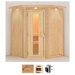 Karibu Sauna "Nanna", Saunaofen, integrierte Steuerung, 3,6 kW, beige, Saunen, Ofen 3,6 kW intgr. Strg