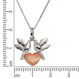 Firetti Damen Kette mit Anh&auml;nger "Schmuck Geschenk Silber 925 Halsschmuck Halskette Tauben-Herz", Silber 925 (Sterlingsilber), L: 45 B: 1mm, rosa,