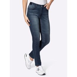 Heine Damen Push-up-Jeans, blau, Gr. 36, unifarben, 56% Baumwolle, 19% Polyester, 14% Lyocell, 10% Viskose, 1% Elasthan, Jeans