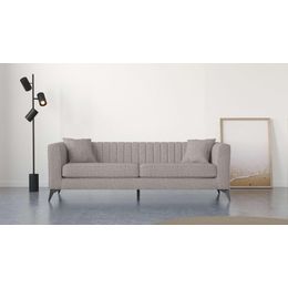 4-Sitzer Home Affaire, B:231cm H:74cm T:86cm, grau, 100% Polyester, Sofas, "MATTHEW elegantes Designsofa, Maße B/T/H: 231/86/74 cm", XXL, Steppung im