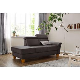 Recamiere Home Affaire, B:194cm H:84cm T:93cm, grau, 100% Polyester, Sofas, "Conville", incl. Kopfteilverstellung, Federkern, wahlweise mit Bettkasten