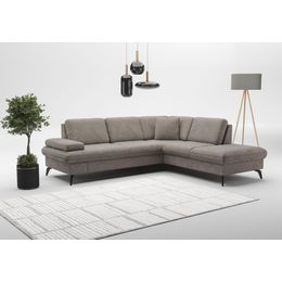 Sit & More Ecksofa SIT & MORE, B:238cm H:83cm T:202cm, grau, 100% Polyester, Wohnzimmer, Sofas, "Morris Jubi L-Form, B: 238 cm", mit Armteilfunktion & 1