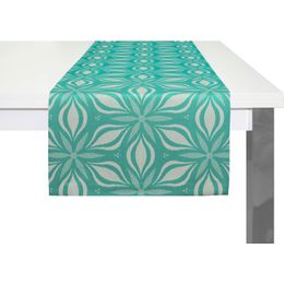 Tischl&auml;ufer Adam, B:50cm L:150cm, blau, Bio-Baumwolle, Tischdecken, "Retro Floret"