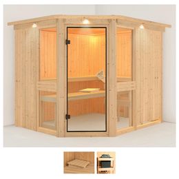 Karibu Sauna "Aline 3", ohne Ofen, (ohne Ofen), beige, Saunen, ohne Ofen