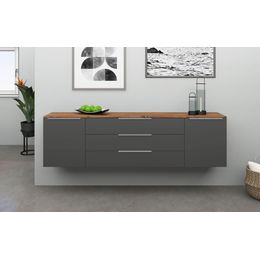 borchardt M&ouml;bel Sideboard BORCHARDT M&Ouml;BEL, B:200cm H:53cm T:35cm, grau, Wohnzimmer, Sideboards, "Oliva", Breite 166 oder 200 cm