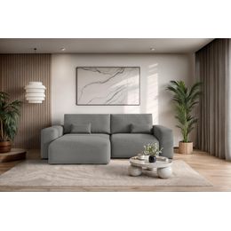 Ecksofa OTTO HOME, B:265cm H:89cm T:159cm, grau, 100% Polyester, Wohnzimmer, Sofas, "MATTS Schlafsofa mit Bettkasten, Maße B/T/H: 265/159/89 cm",