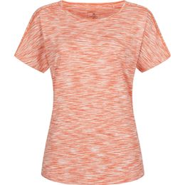DEPROC Active Damen Funktionsshirt "MORAY MELANGE WOMEN", rot, Gr. 46, 92% Polyester; 8% Elasthan, Shirts, Funktionsshirt in Melangeoptik