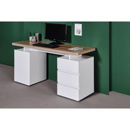 Schreibtisch Jahnke, B:150cm H:75,5cm T:55cm, braun, B&uuml;ro, Tische, "CU-LIBRE C 250", wechselseitig montierbar