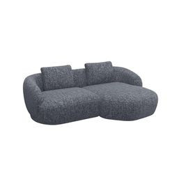 Wohnlandschaft FLEXLUX, B:217cm H:85cm T:146cm, grau, 100% Polyester, Sofas, "Torino, rund, L-Form, Sofa-Ecke mit Recamiere, Longchair-Sofa",