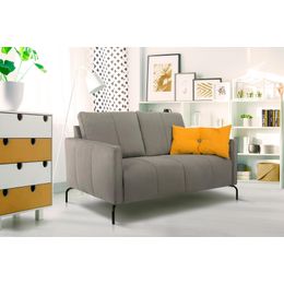 2-Sitzer Home Affaire, B:145cm H:85cm T:85cm, grau, 100% Polyester, Sofas, "Xeen", mit feiner Steppung und Keder