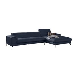Ecksofa W.Schillig, B:343cm H:70cm T:193cm, blau, Longlife Xtra-Leder Z59: Glattleder mit modischer Pr&auml;gung. Hautst&auml;rke 0, 9 - 1, 1 mm, Wohnzimmer,