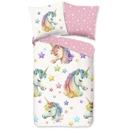 Kinderbettw&auml;sche, rosa, PURE LUXURY COLLECTION, Microfaser, Obermaterial: 100% Polyester, Bettw&auml;sche, "Fancy", Mikrofaser, 135x200, 2 Teilig,