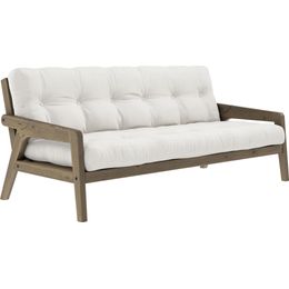 Schlafsofa Karup Design, B:204cm H:40cm T:90cm, beige, 80% Baumwolle + 20% polyester, Jugendzimmer, Sofas, Mit Holzstruktur, inkl. Futonmatratze,