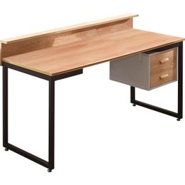 Schreibtisch Inosign, B:140cm H:71cm T:60cm, schwarz, B&uuml;ro, Tische, "Wenzel", Arbeitsplatte Akazie Dekor, geeignet f&uuml;r das Home office, Laptoptisch