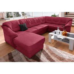 Sit & More Wohnlandschaft SIT & MORE, B:320cm H:90cm T:211cm, rot, Luxus-Kunstleder;Primabelle-Microfaser;NaturLederKorpus ist mit passendem Luxus-Kunstleder
