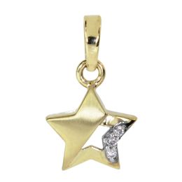 OSTSEE-SCHMUCK Damen Kettenanh&auml;nger "OSTSEE-SCHMUCK Anh&auml;nger Stern Anh&auml;nger Stern", 17 x 10mm, Gelbgold 333, 0,8 g, gelb, Gelbgold 333,